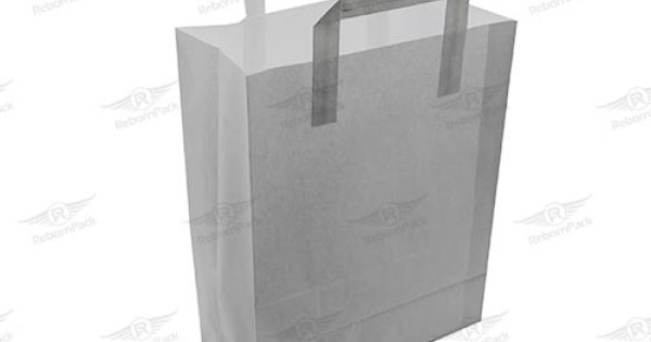 KRAFT ΧΑΡΤΙΝΗ ΤΣΑΝΤΑ ΜΕ ΠΛΑΚΕ ΧΕΡΑΚΙ ΛΕΥΚΗ